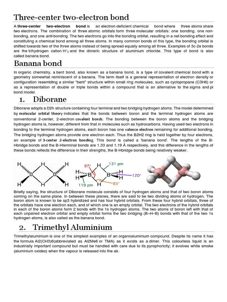 Three-Center Two-Electron Bonds Explained | PDF | Covalent Bond ...