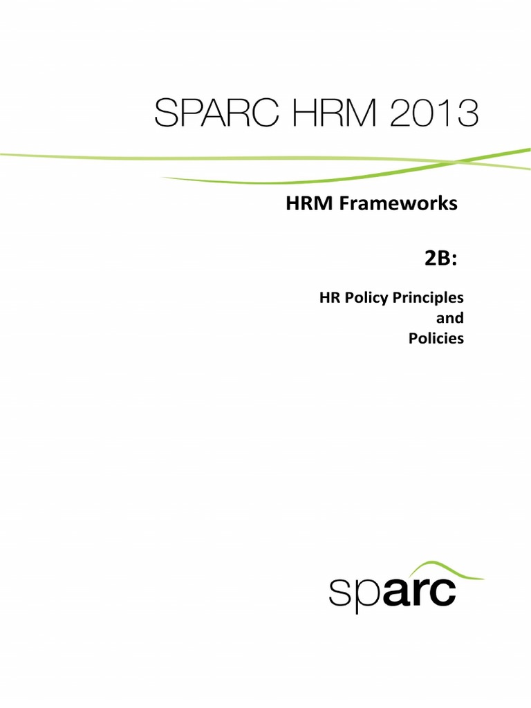 HR Policy Framework and Principles | PDF | Human Resources | Policy