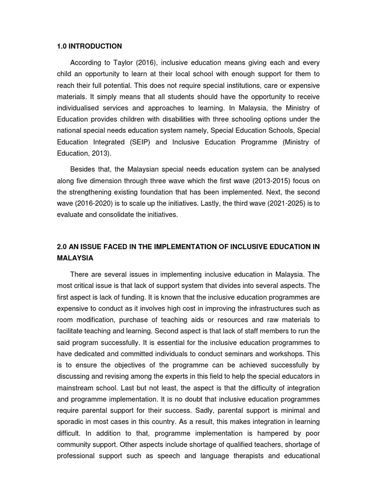 Inclusive Education Program (IEP) | PDF | Special Education | Inclusion ...