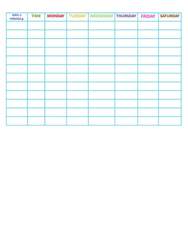 Time Table Format | PDF