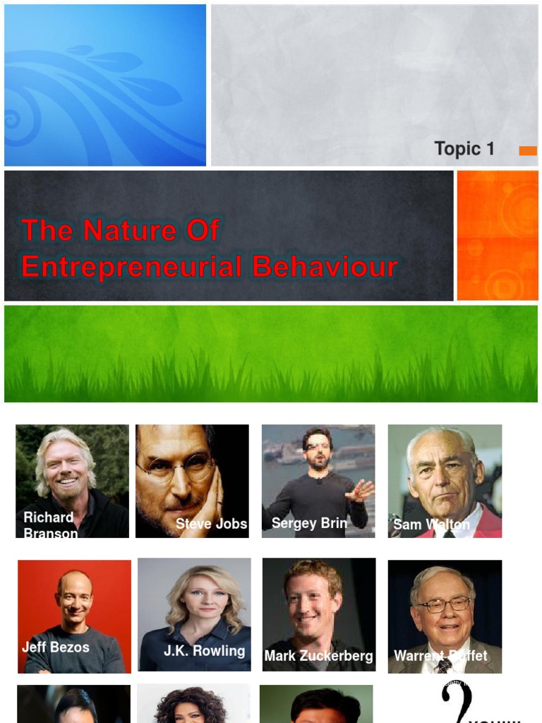 Topic 1 - The Nature of Entrepreneurial Behaviour | PDF | Small ...