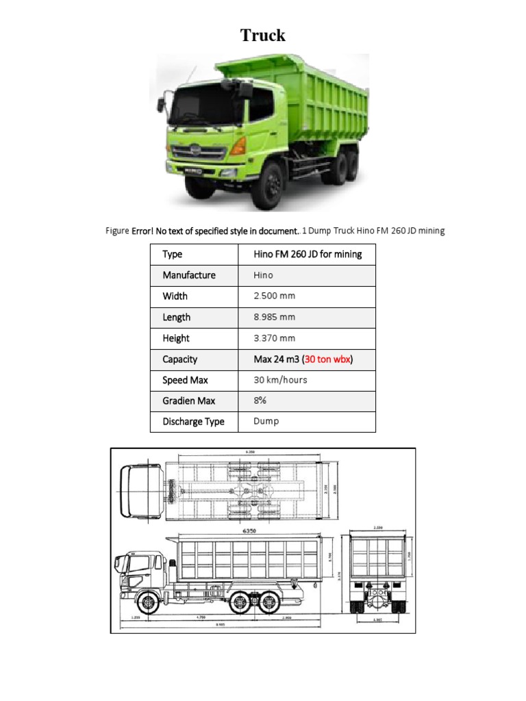 Detail Spesification Truck | PDF