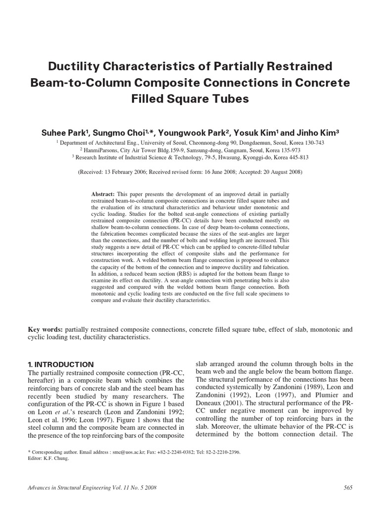 Ductility Characteristics of Partially Restrained Beam-to-Column ...