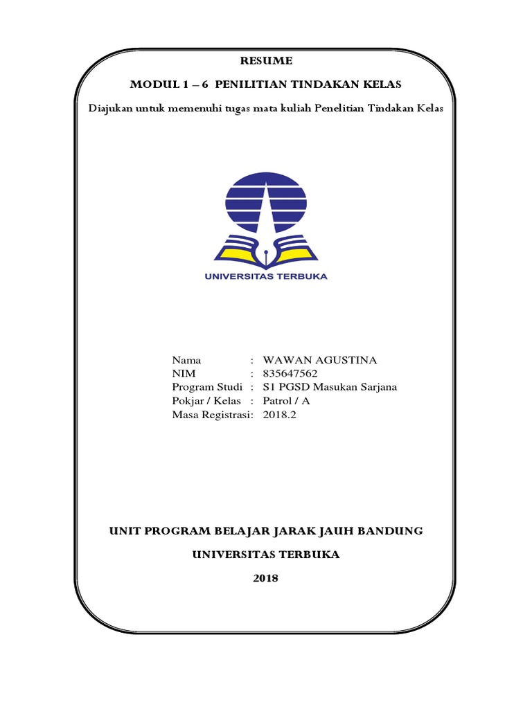 Resume Modul 1 - 6 Penelitian Tindakan Kelas | PDF