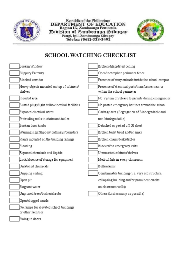 School Watching Checklist | PDF