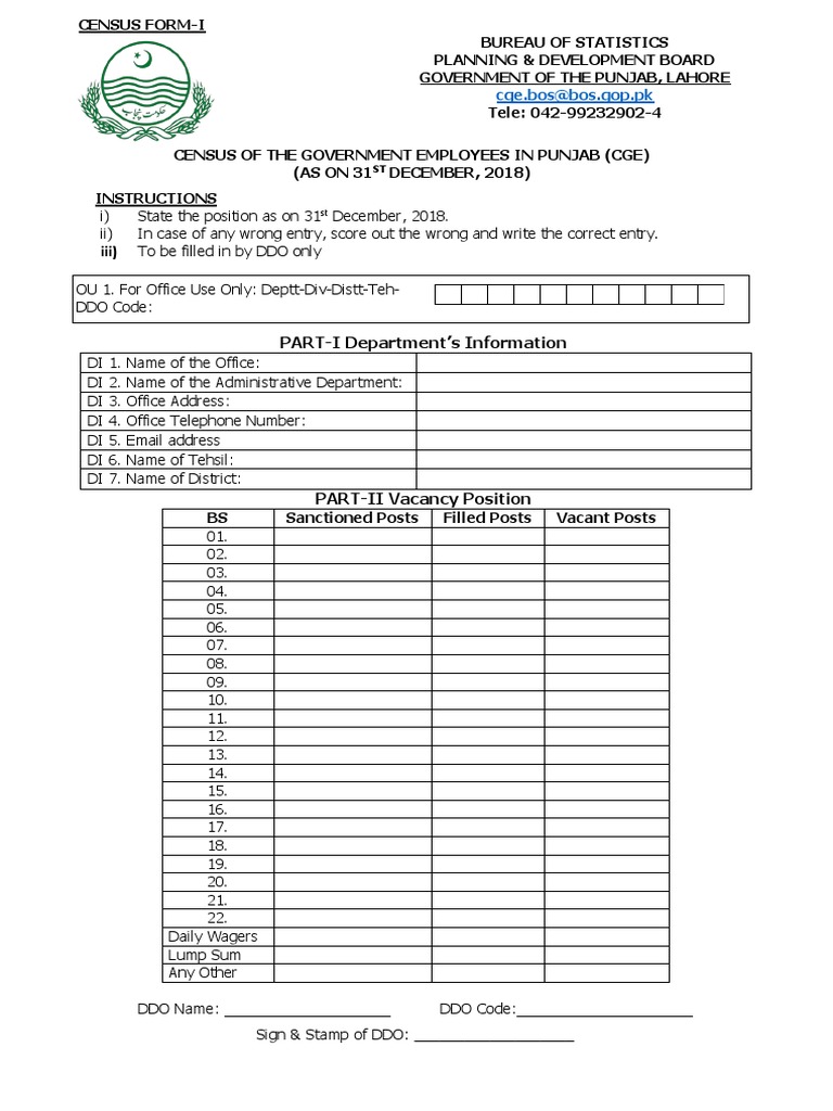 Census Form I PDF | PDF | Computing And Information Technology