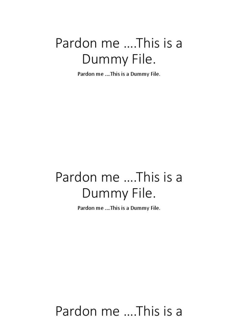 Dummy File Overview and Details | PDF