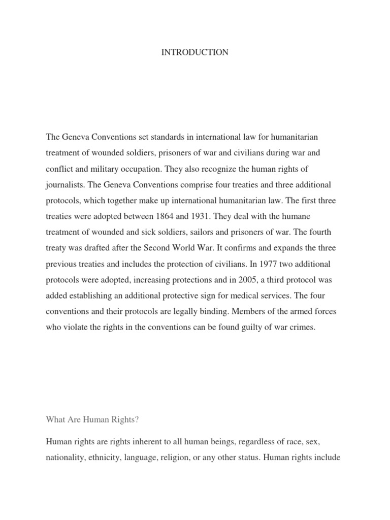 Human Rights | PDF | International Humanitarian Law | Geneva Conventions