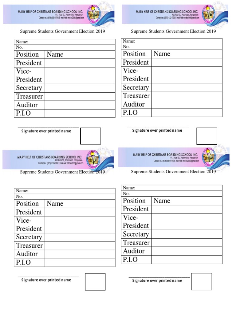 Ssg-Ballot Template | PDF