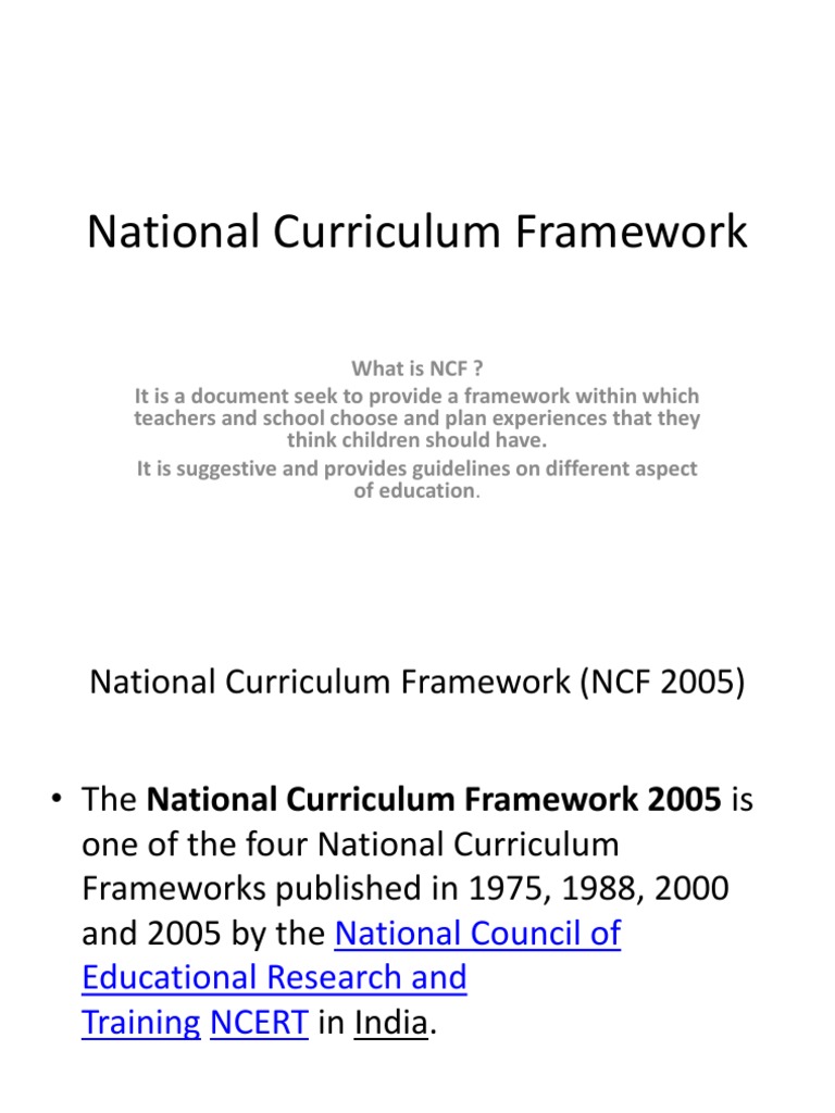 National Curriculum Framework | PDF | Teachers | Semiotics