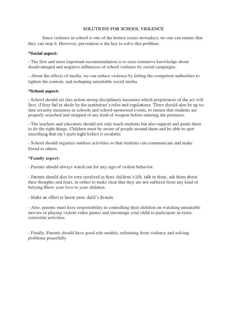 Strategies to Prevent School Violence | PDF