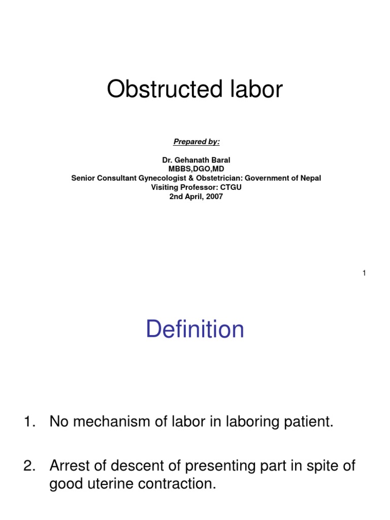 Lecture-18 Obstructed Labor | Download Free PDF | Childbirth | Uterus