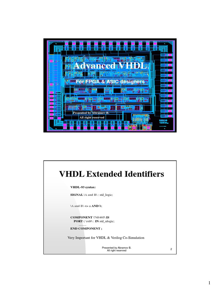 Advanced-VHDL AbramovB PDF | PDF | Control Flow | Vhdl