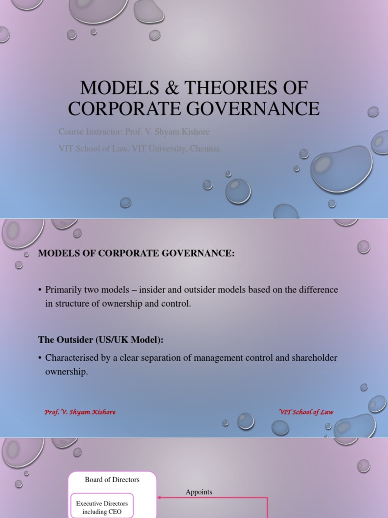 Corporate Governance Models & Theories | PDF | Corporate Governance ...