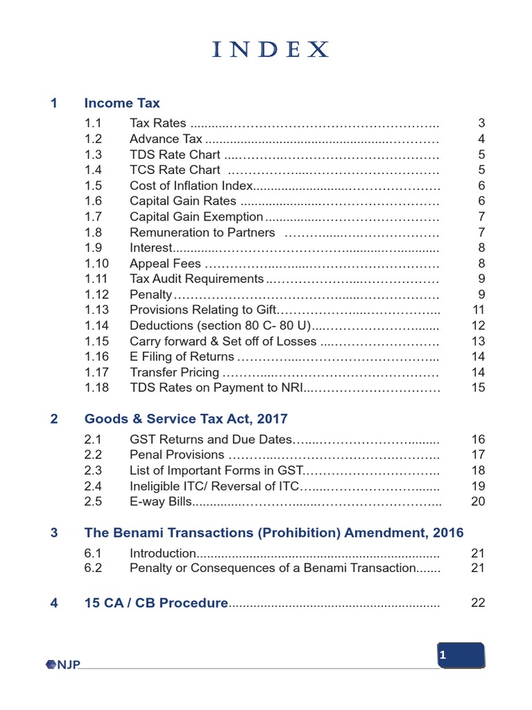 Index: 1 Income Tax | PDF | Tax Deduction | Taxes