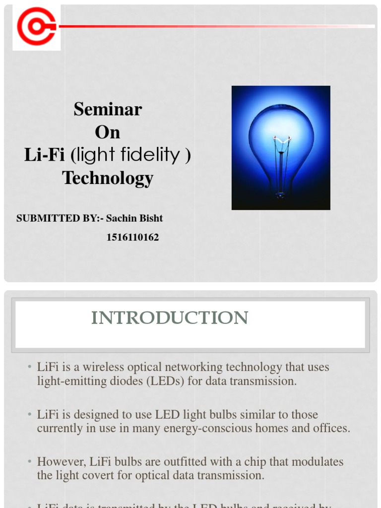 Li-Fi Technology Seminar Overview | PDF | Data Transmission | Computing