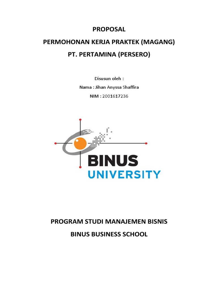 PROPOSAL MAGANG PERTAMINA | PDF