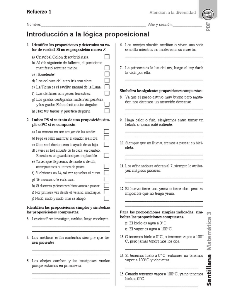 A012 - U01MATE3fr Logica 1 | PDF | Proposición | Naturaleza