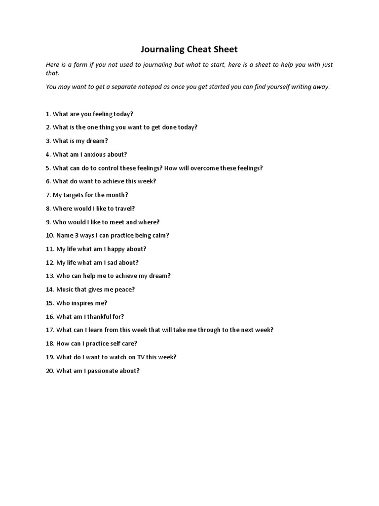 Journal Cheat Sheet | PDF