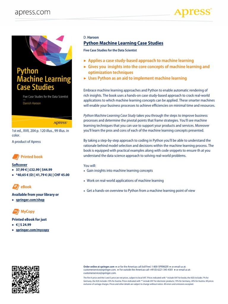 Productflyer - 978 1 4842 2822 7 PDF | PDF | Machine Learning | Python ...