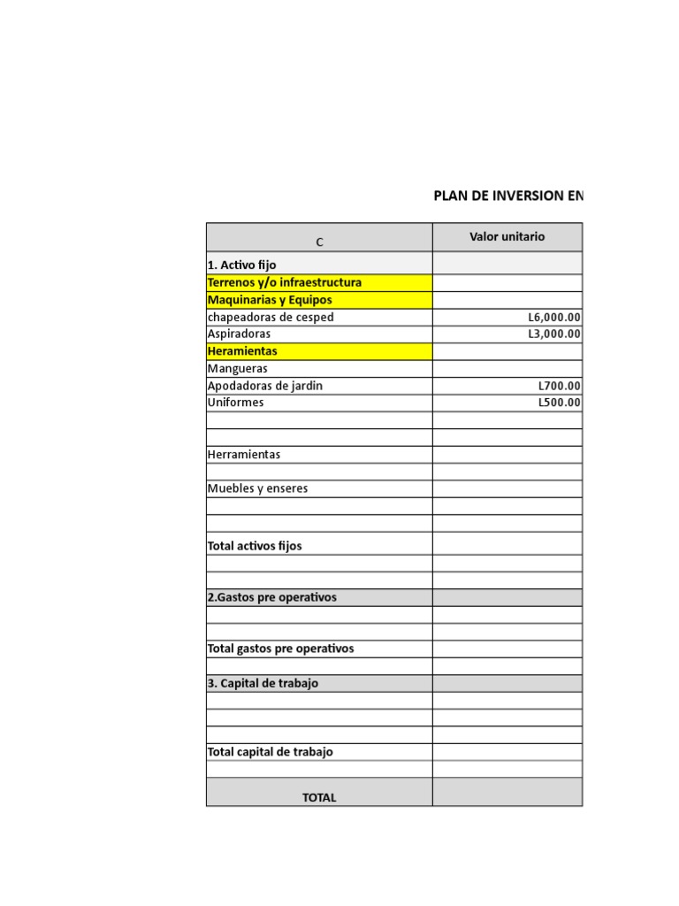 Plan de Inversion | PDF