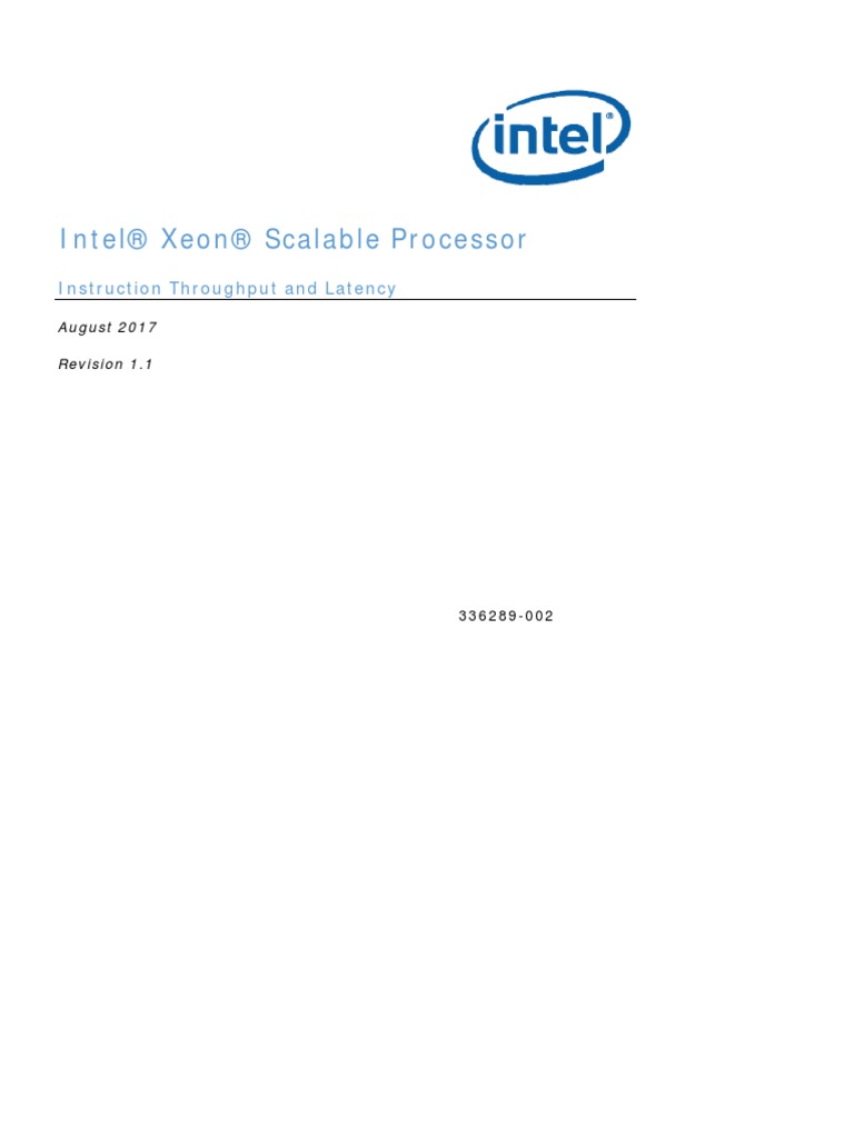 Intel Xeon Scalable Processor Throughput Latency | PDF | Intel | Central Processing Unit