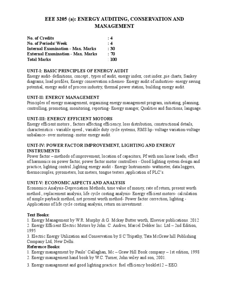 EEE 3205 A ENERGY CONSERVATION PDF | PDF | Efficient Energy Use ...