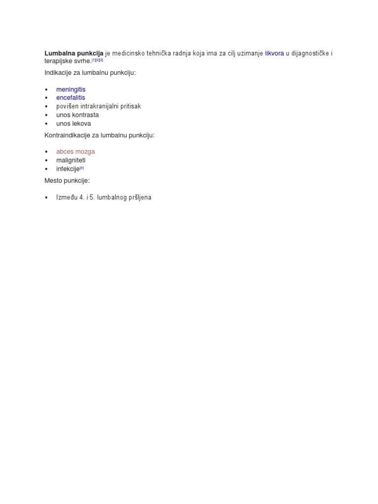 Lumbalna Punkcija | PDF