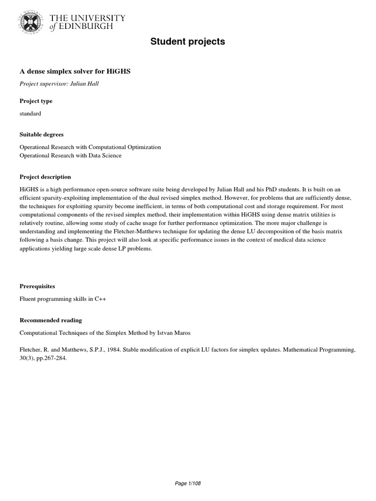 MSC Dissertation | PDF | Mathematical Optimization | Statistical Inference