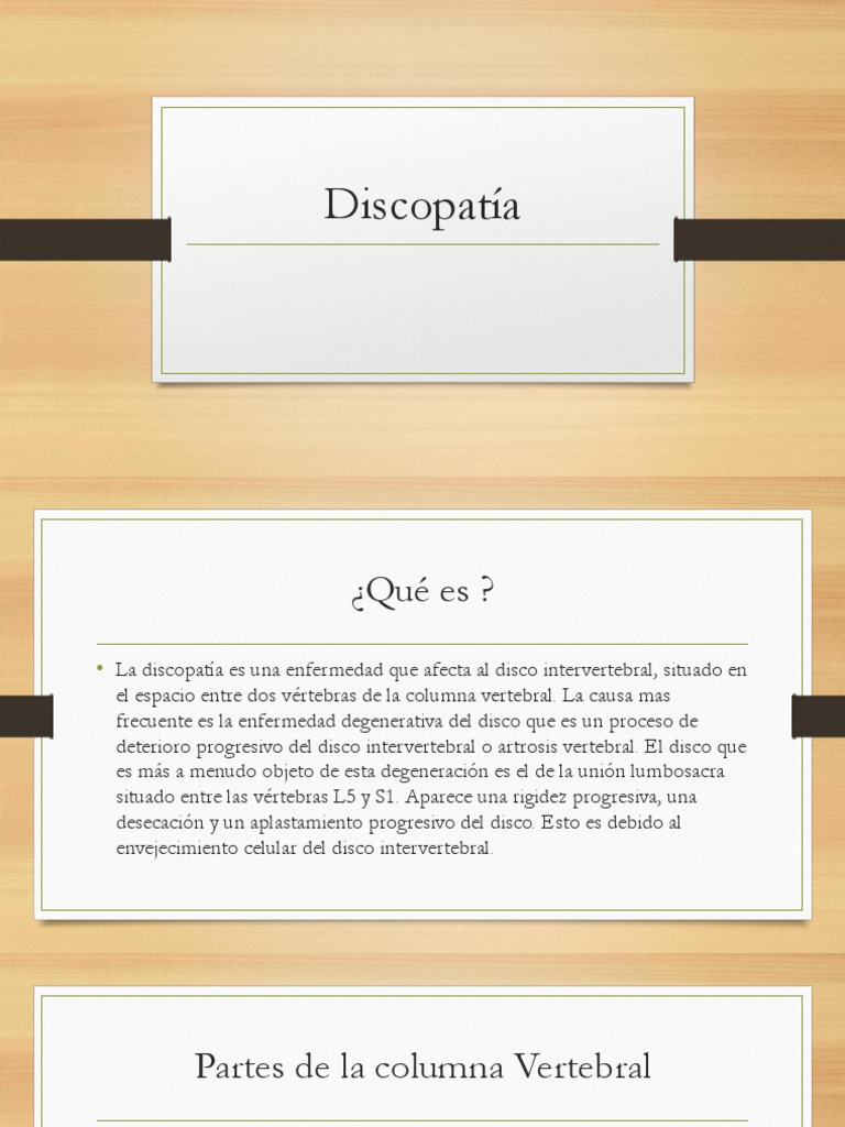 Discopatía | PDF | La columna vertebral | Flexibilidad (anatomía)