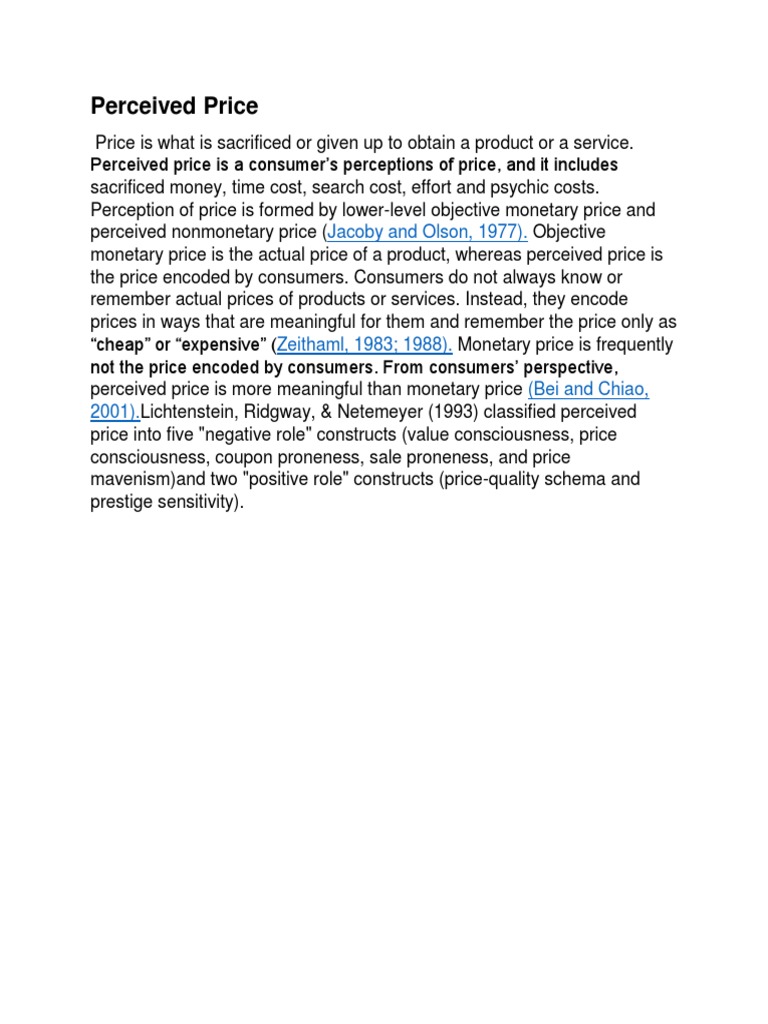 Perceived Price | PDF