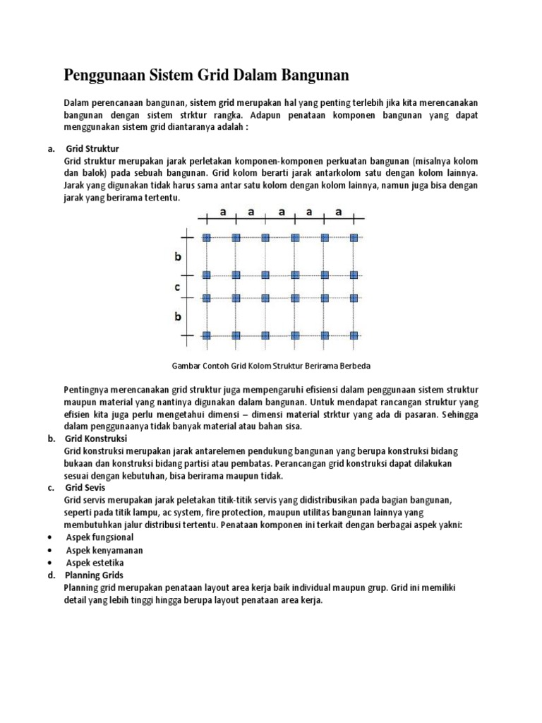 Sistem Grid dalam Perencanaan Bangunan | PDF