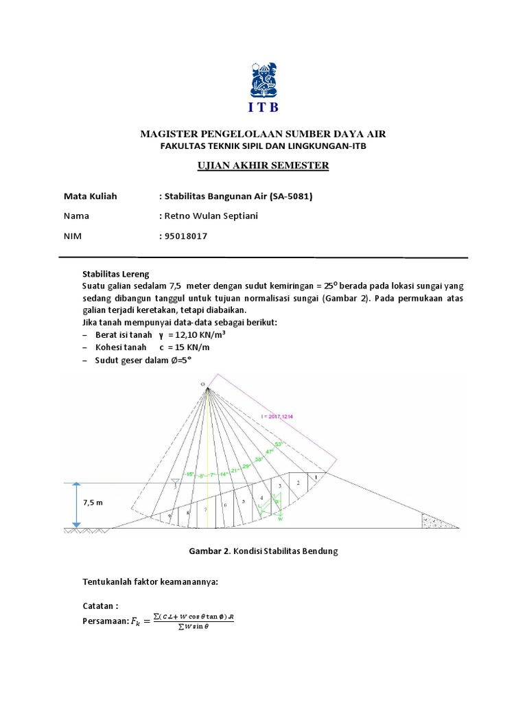Retno Wulan Septiani - UAS Stabilitas Bangunan Air | PDF