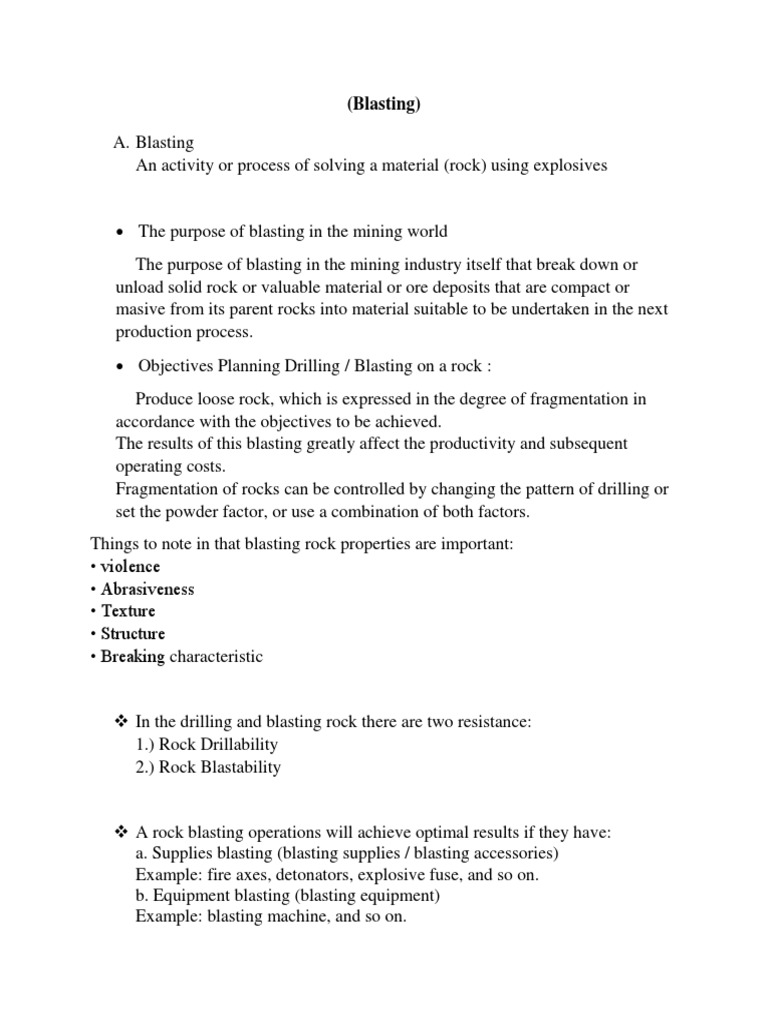 Rock Blasting Methods and Explosives | PDF | Explosion | Rock (Geology)