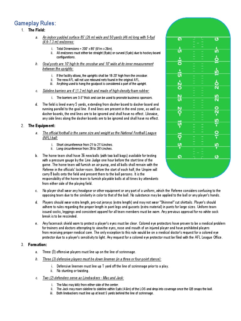 New Afl Rules | PDF | Touchdown | American Football