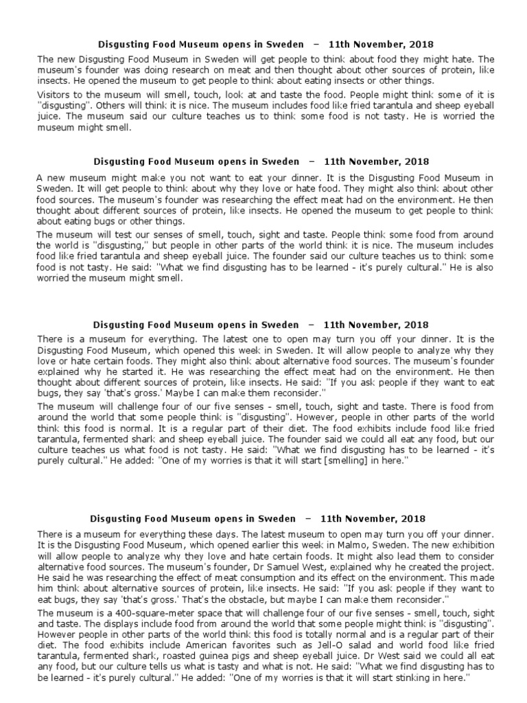 Disgusting Food Museum | PDF | Olfaction | Foods
