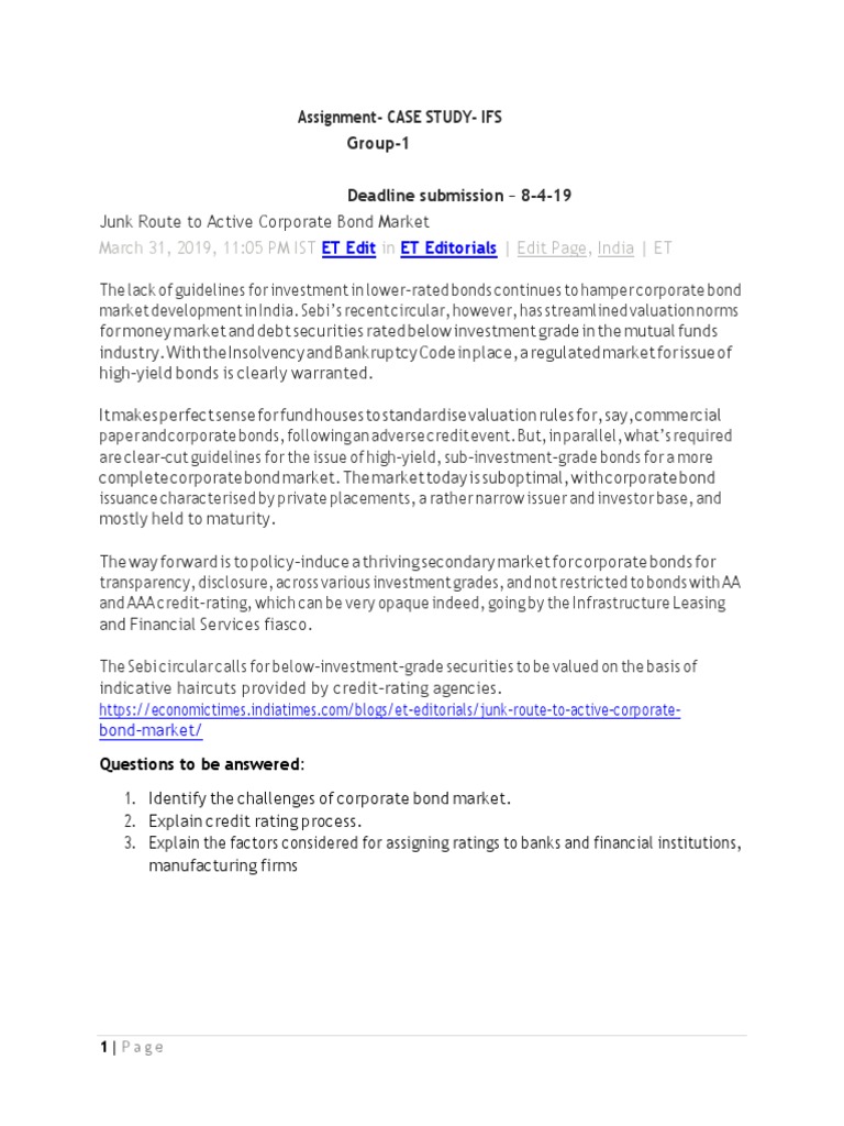 Cases For Assignment | PDF | Bonds (Finance) | Reserve Bank Of India