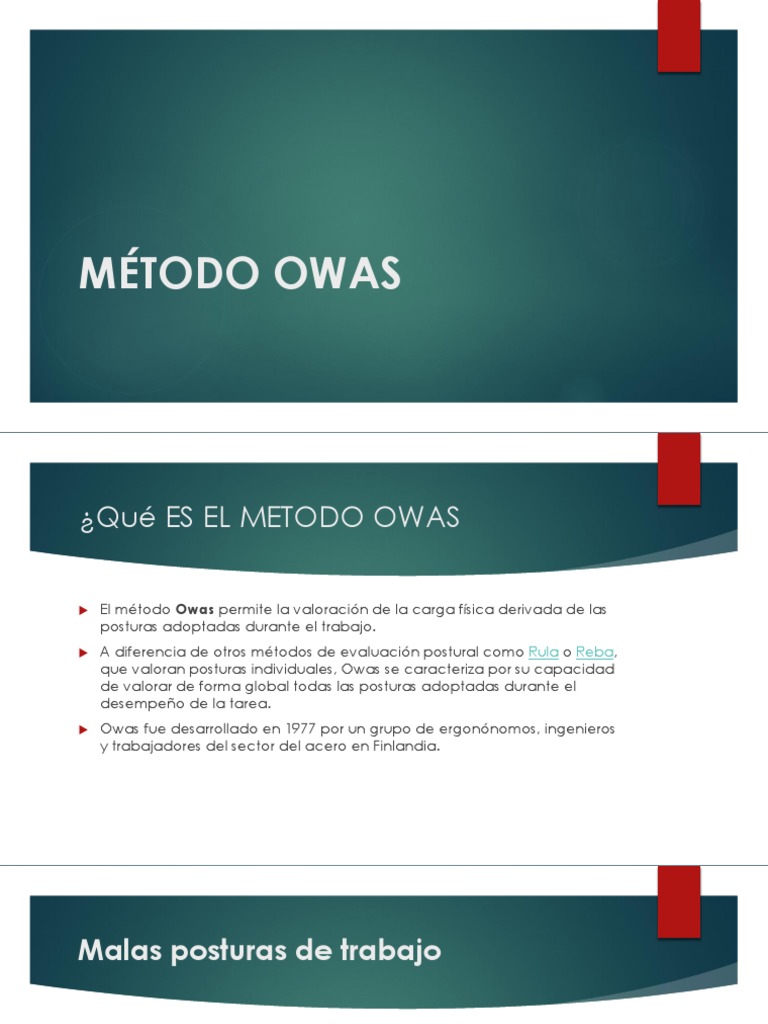 Método Owas | PDF | Bienestar | Medicina