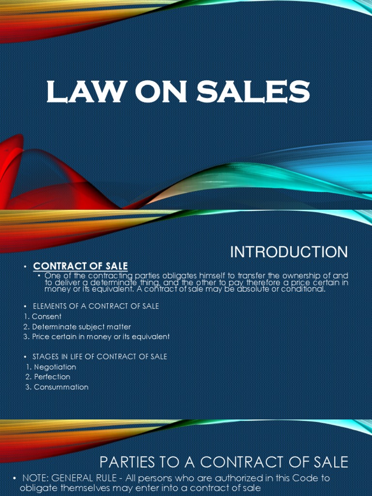 Key Elements of Sales Contracts | PDF | Option (Finance) | Lease