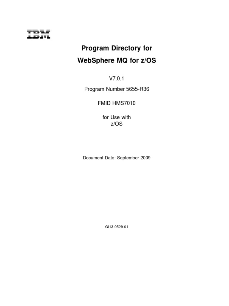 Program Directory For Websphere MQ For Z/Os | PDF | Operating System ...