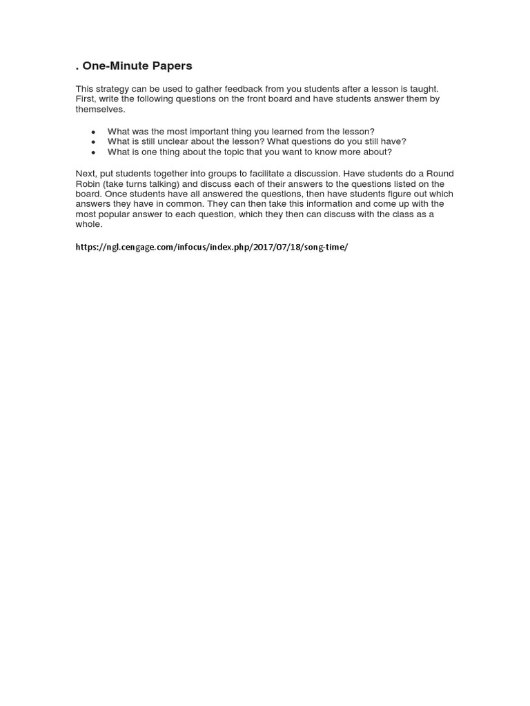 One Minute Paper | PDF