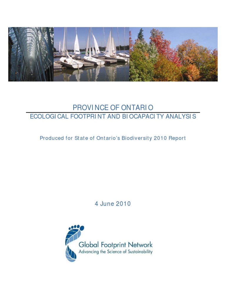 Ontario Ecological Footprint and Biocapacity TECHNICAL Report PDF | PDF ...