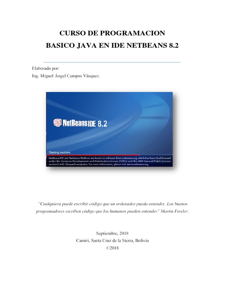 Curso de Programacion Java en Ide Netbeans 8.2 | Descargar gratis PDF | Entorno de desarrollo ...