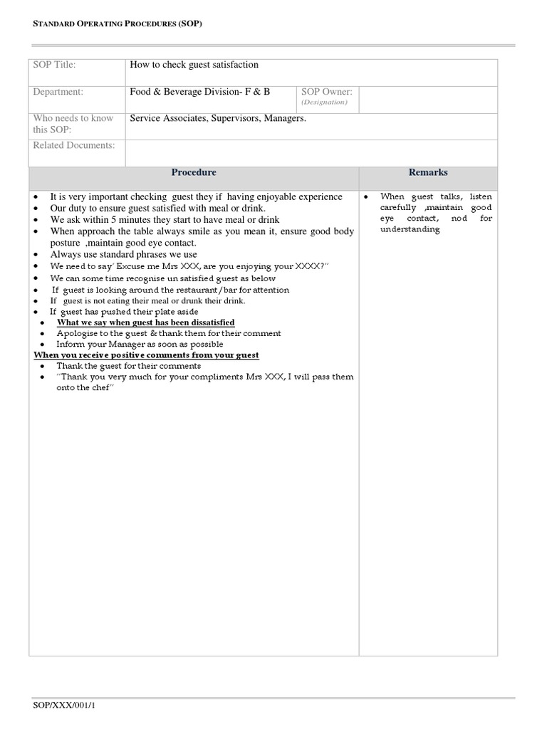 How Check Guest Satisfaction | PDF