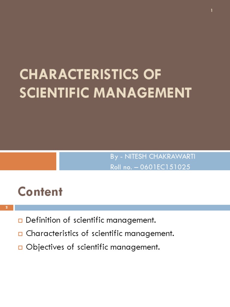 Characteristics of Scientific Management | PDF | Economies | Business