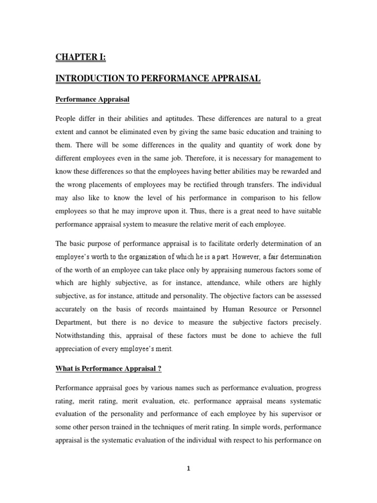 Introduction To Performance Appraisal | PDF | Performance Appraisal ...