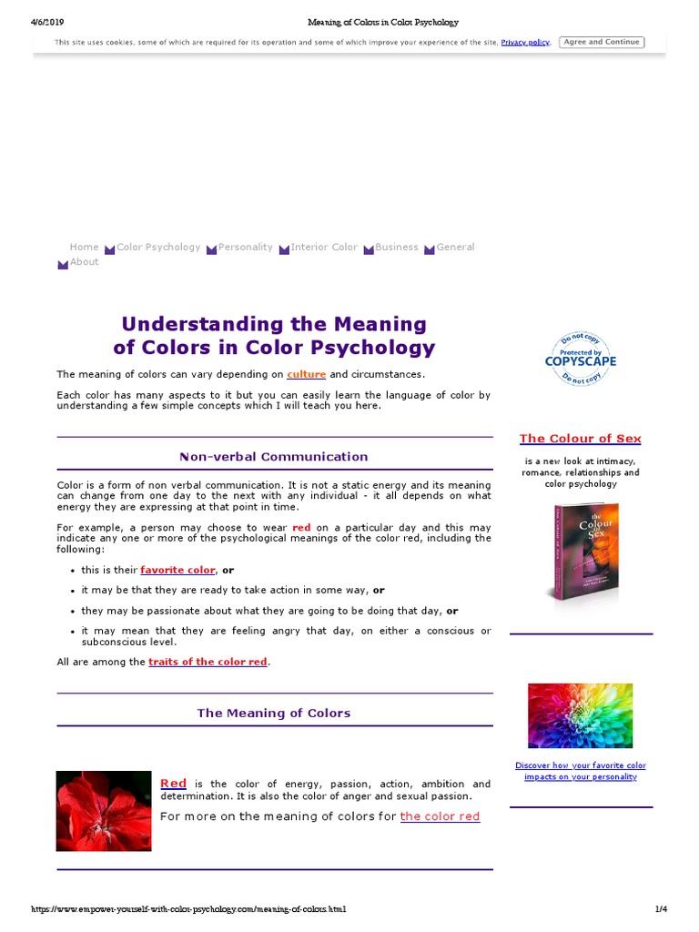 Meaning of Colors in Psychology | PDF | Color | Anger