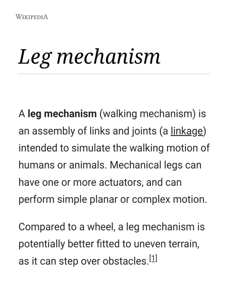 Leg Mechanism - Wikipedia | Download Free PDF | Machines | Mechanical ...