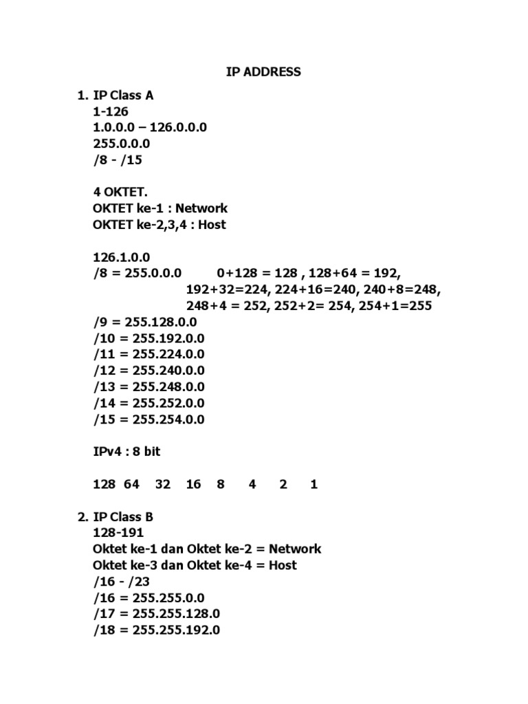 Subnetting & Cisco Packet Tracert - 26 November 2018 | PDF | Ip Address ...