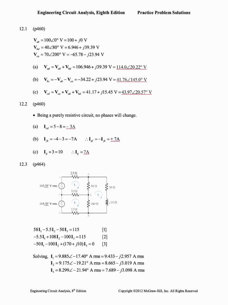 CH 12 Solutions Practice Problems | PDF | Electrical Engineering | Quantity